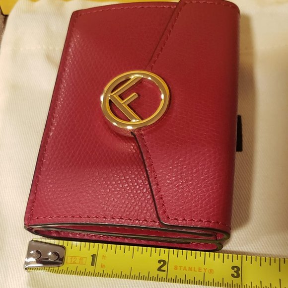 Fendi | Bags | Fendi Red Leather Micro Trifold Wallet New In The Box | Poshmark